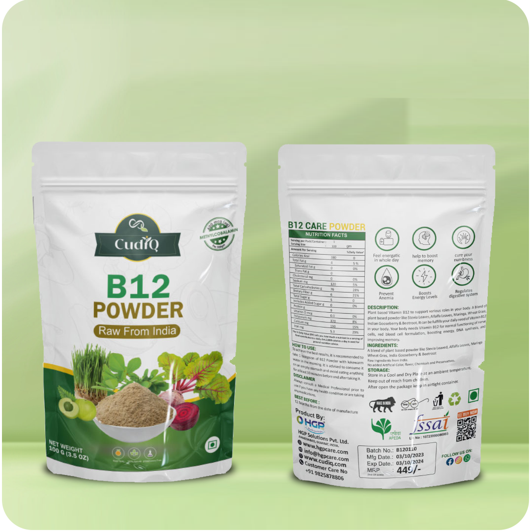 Buy Vitamin B12 Herbal Powder | Cudiq B12 Supplement Powder